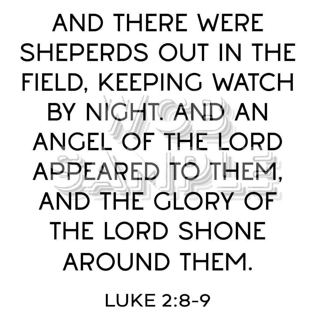 Bible Verse Digital Download, Luke 2:8-9, Christmas Printable, DXF, SVG ...