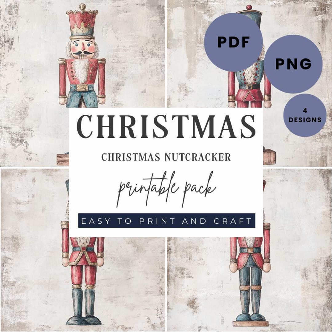 Christmas Nutcracker Printable Bundle, Christmas Tree PNG, DIY Sign ...