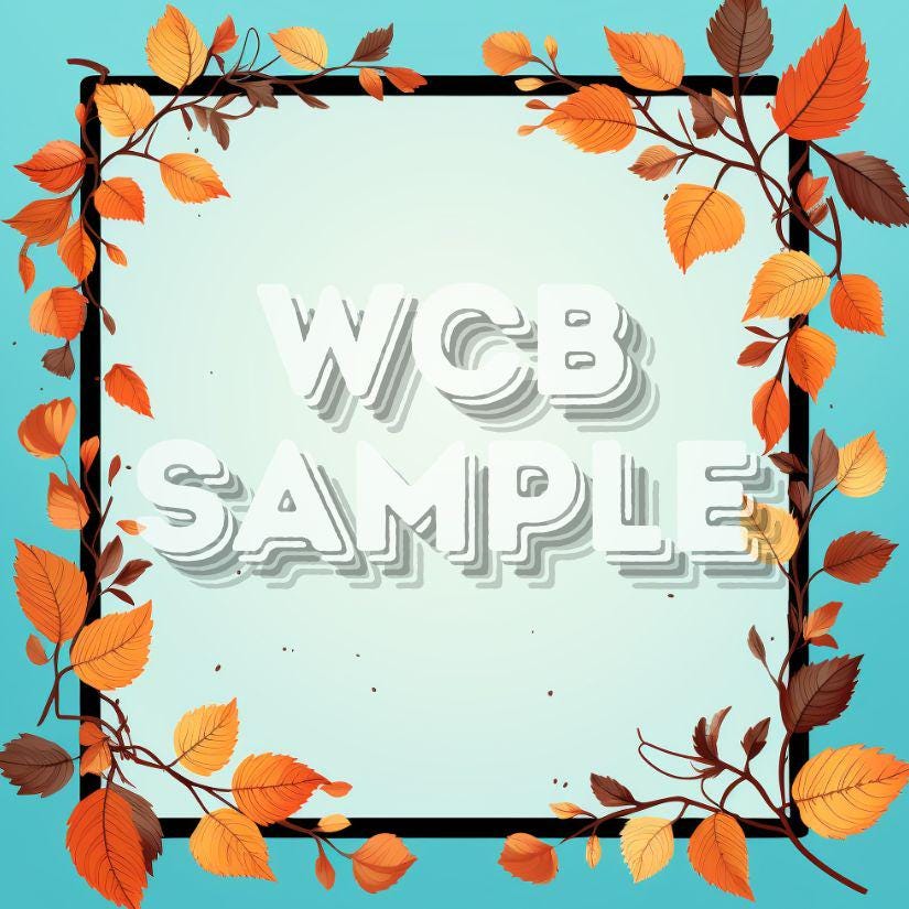 Leaves Background With Blue Border Printable Bundle, Fall Background ...