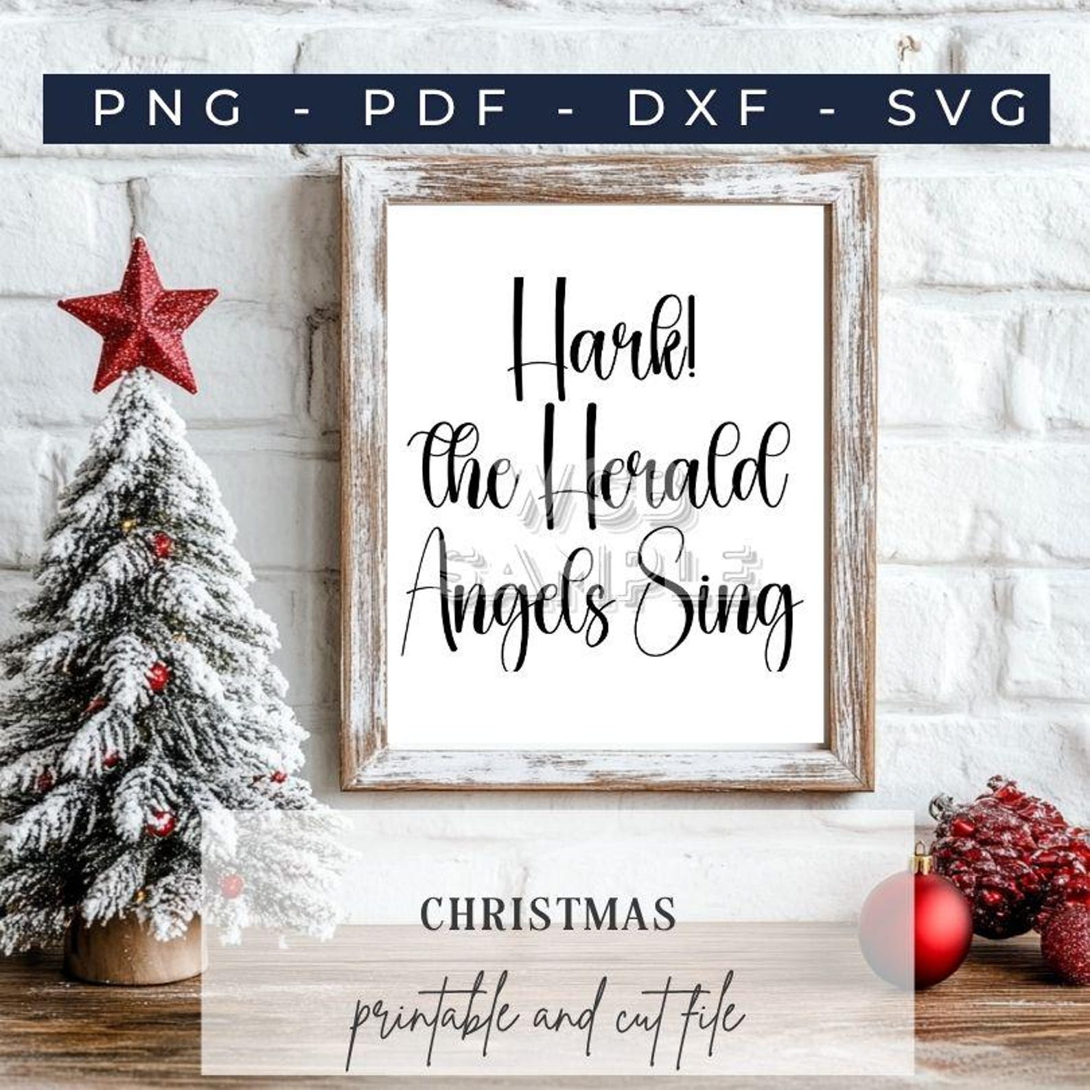 Hark the Herald Script SVG Printable, Dxf, Svg, Pdf, Christmas Png ...