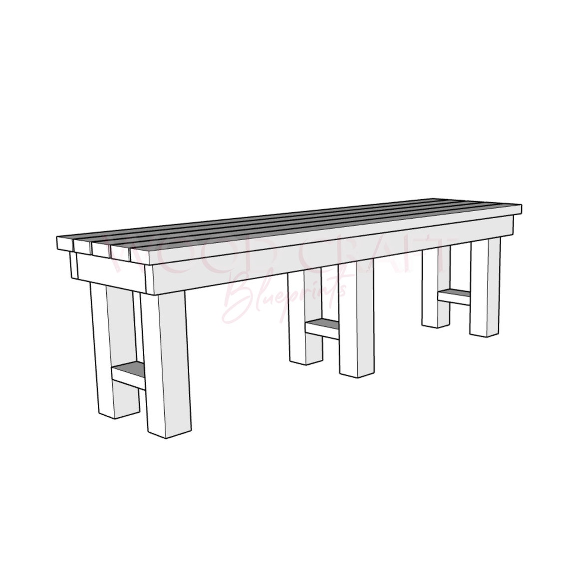 Outdoor Bench Plans, DIY Large Bench Plans, Sturdy Outdoor Bench ...