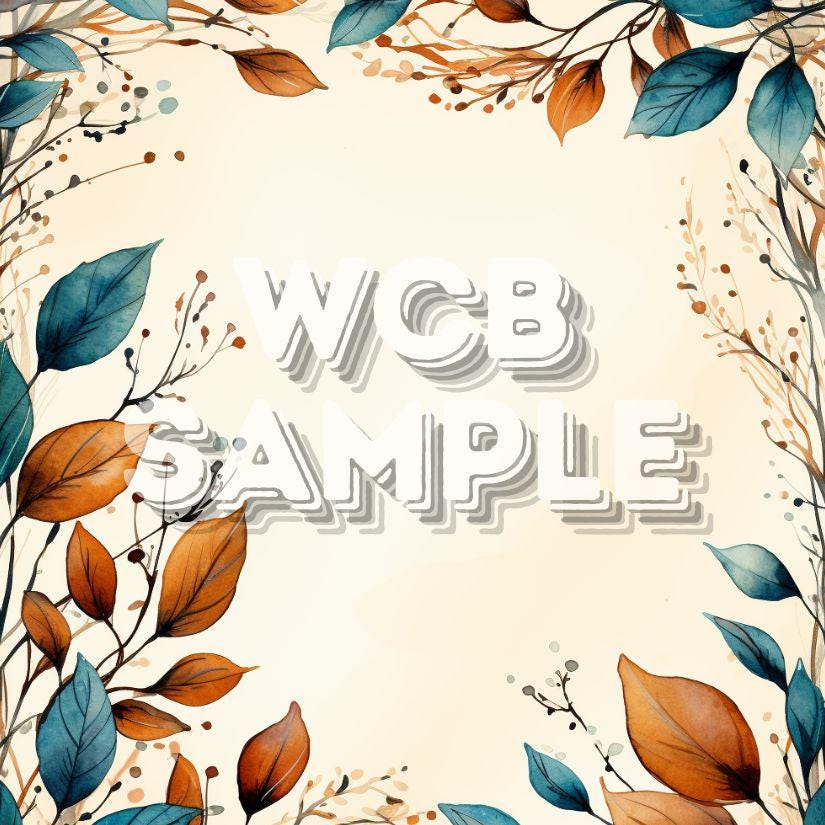 Blue and Gold Boho Border Printable Bundle, Fall Background, Fall ...