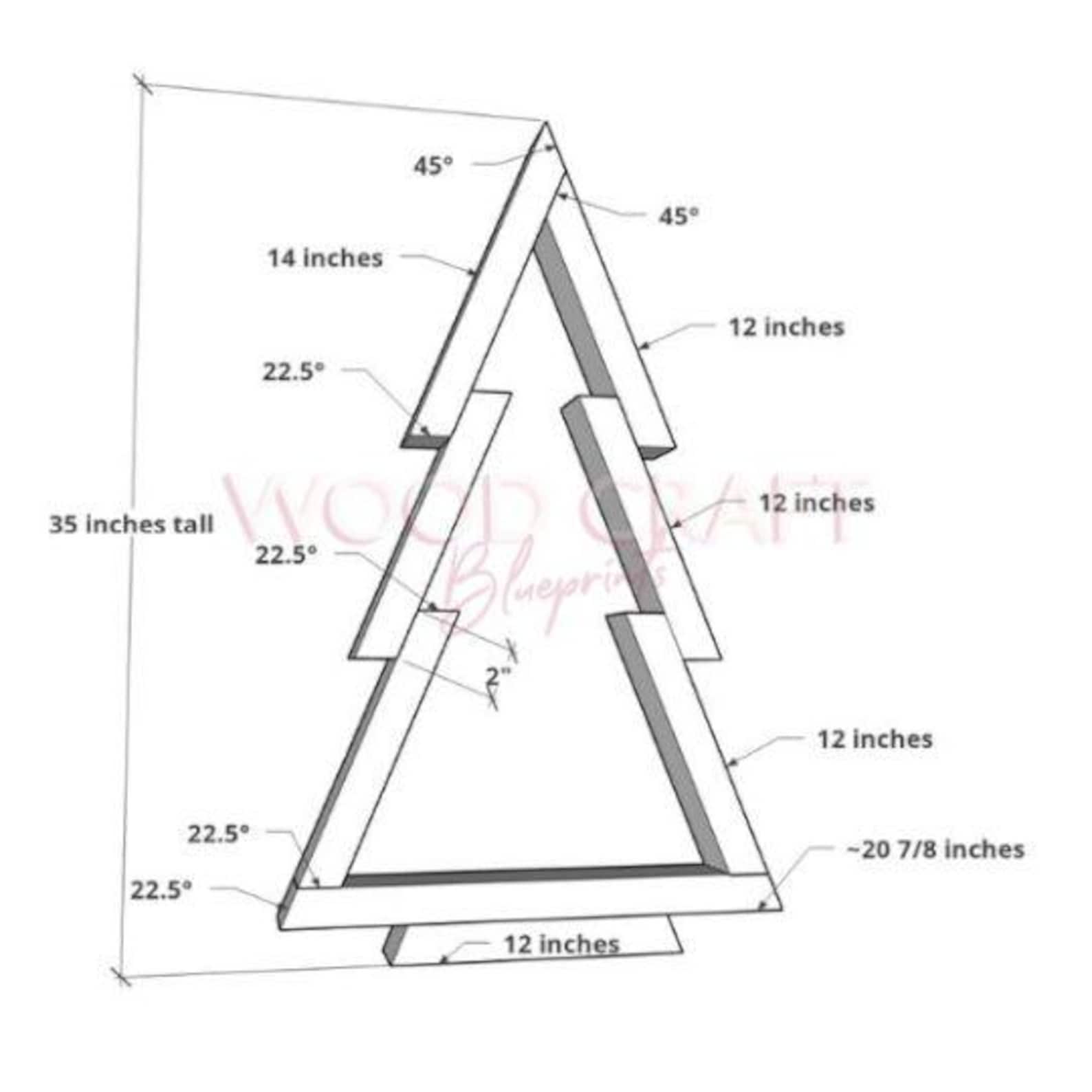 2x4 Christmas Tree Plans, Wood Christmas Tree Blueprint, DIY Christmas ...