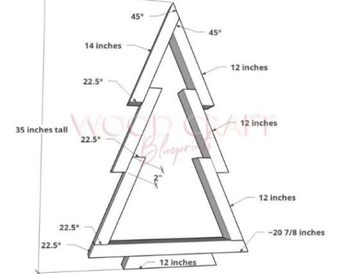2x4 Christmas Tree Plans, Wood Christmas Tree Blueprint, DIY Christmas ...