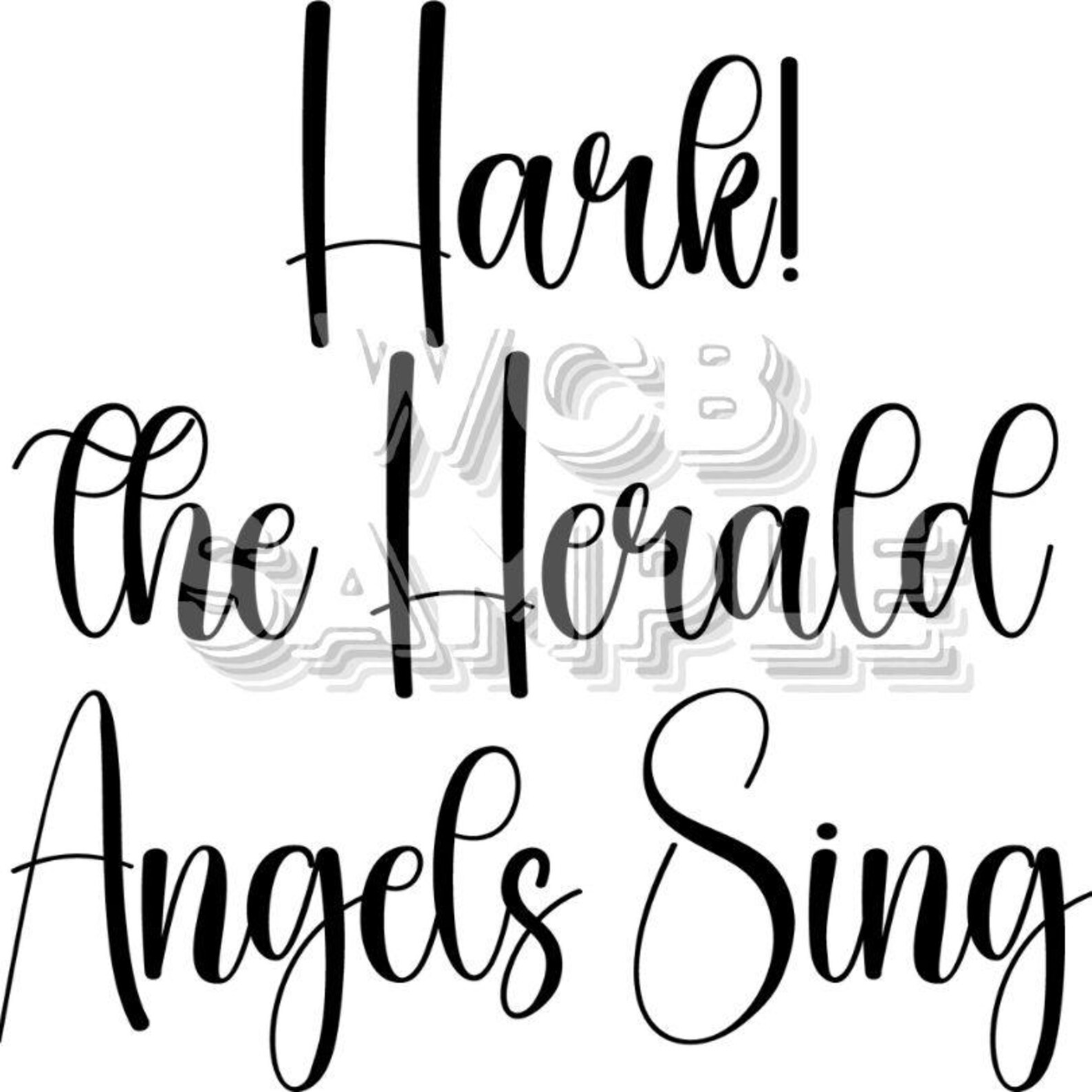 Hark the Herald Script SVG Printable, Dxf, Svg, Pdf, Christmas Png ...