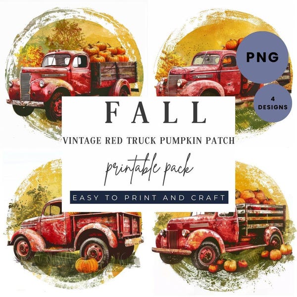 Red Truck Fall Decor - Etsy