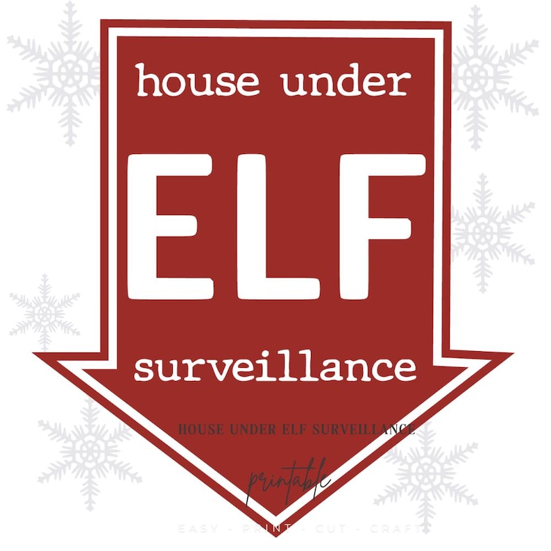 House Under Elf Surveillance Printable, Merry Christmas PNG, Merry ...