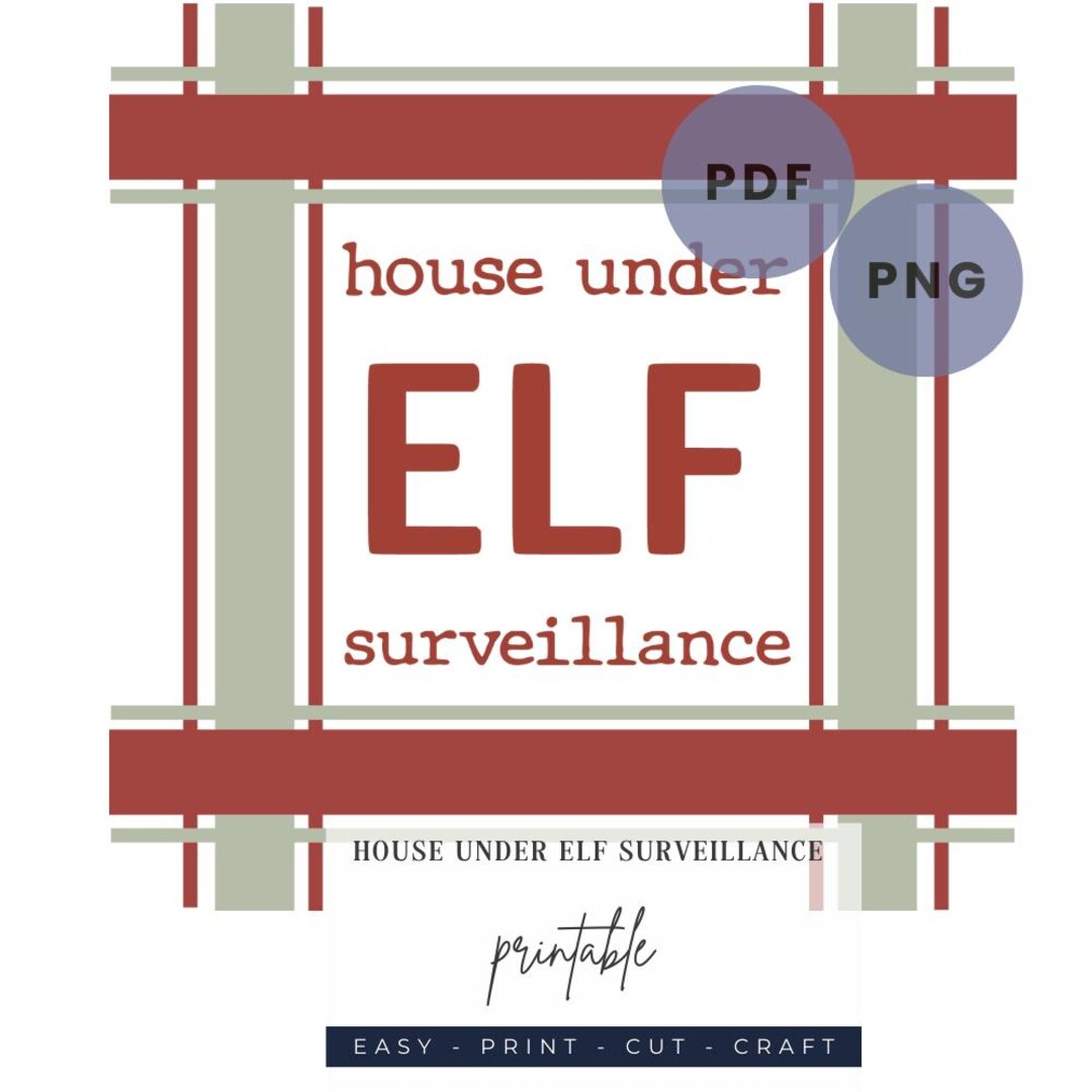 House Under Elf Surveillance Printable, Merry Christmas PNG, Merry ...