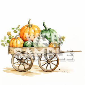 Heirloom Pumpkins in Wood Wagon Printable Bundle, Pumpkin PNG, DIY Sign ...