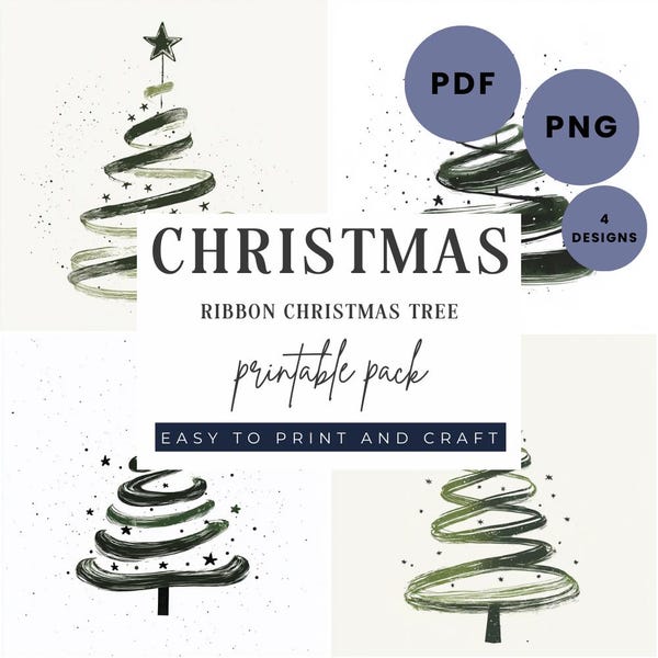 Ribbon Christmas Tree Svg - Etsy