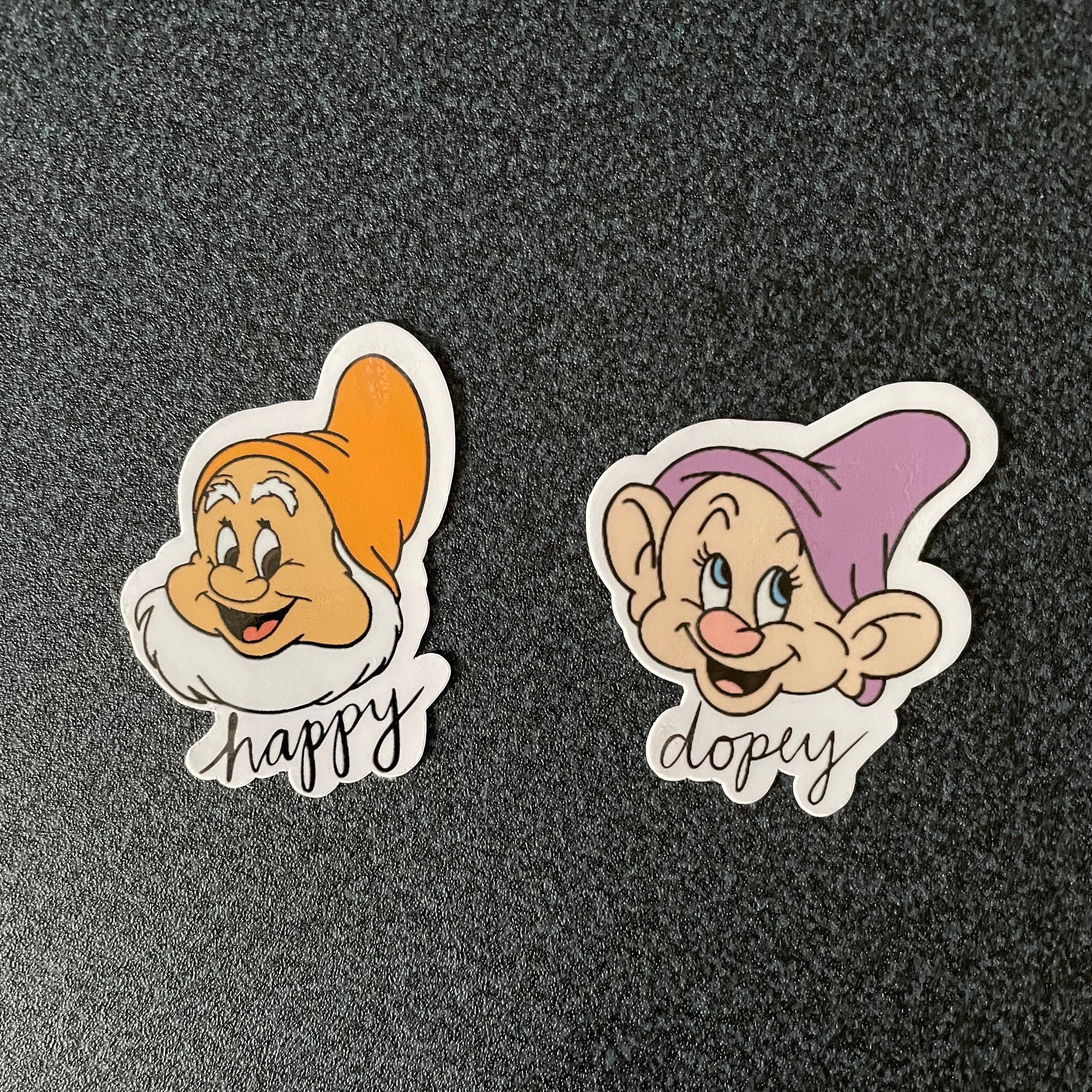 Snow White's Seven Dwarfs Hand-Drawn Stickers | Etsy