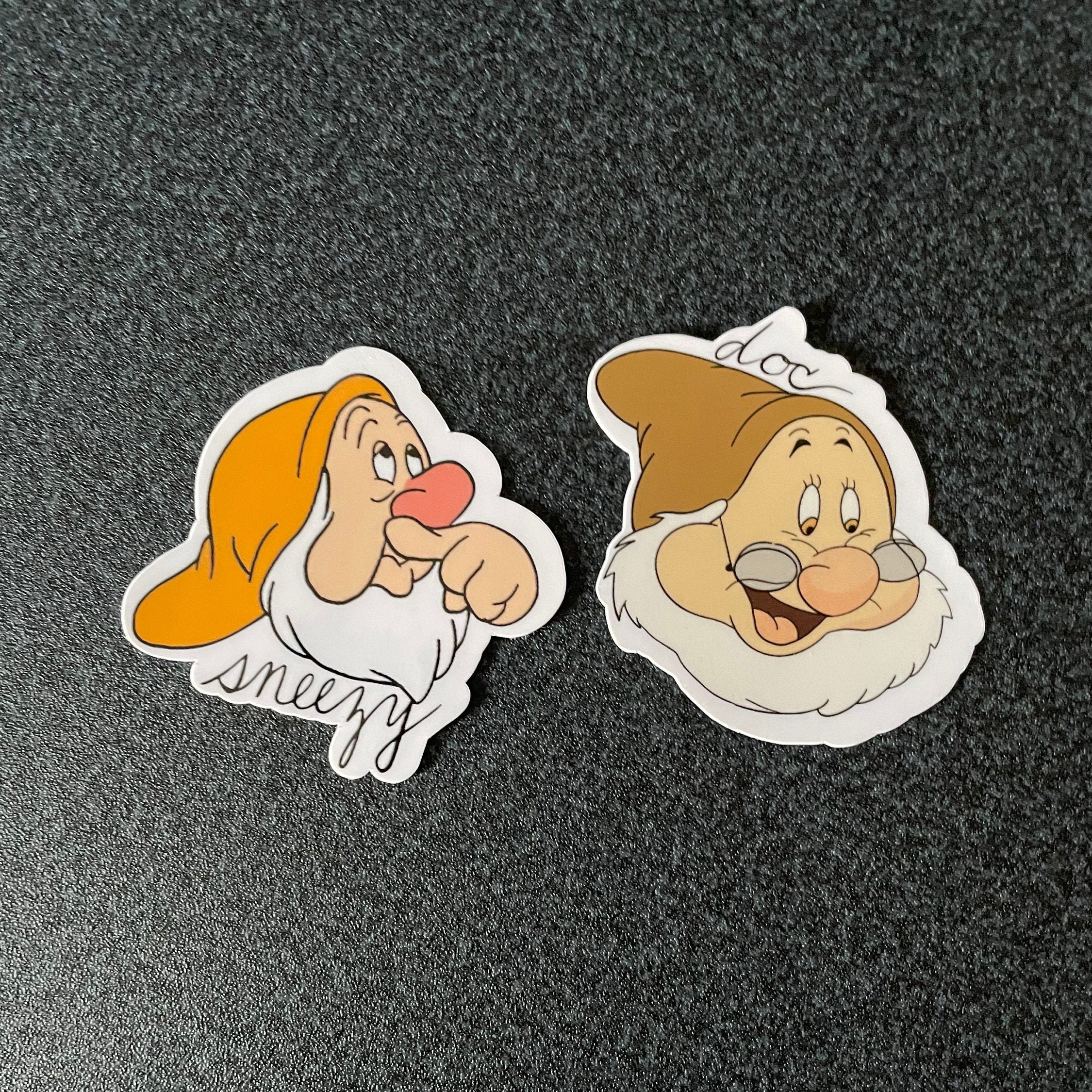 Snow White's Seven Dwarfs Hand-drawn Stickers - Etsy