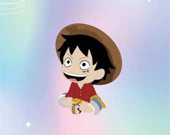 One Piece Luffy Happy Sticker | 2x2 Inch Anime Die-cut Vinyl Decal ...