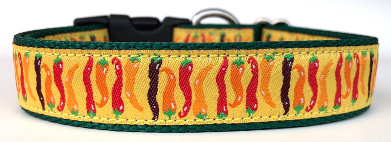 Chili Peppers Ribbon Dog Collar - Etsy