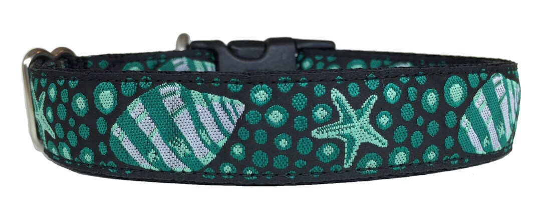 Green Sea Stars and Shells Ribbon Dog Collar - Etsy