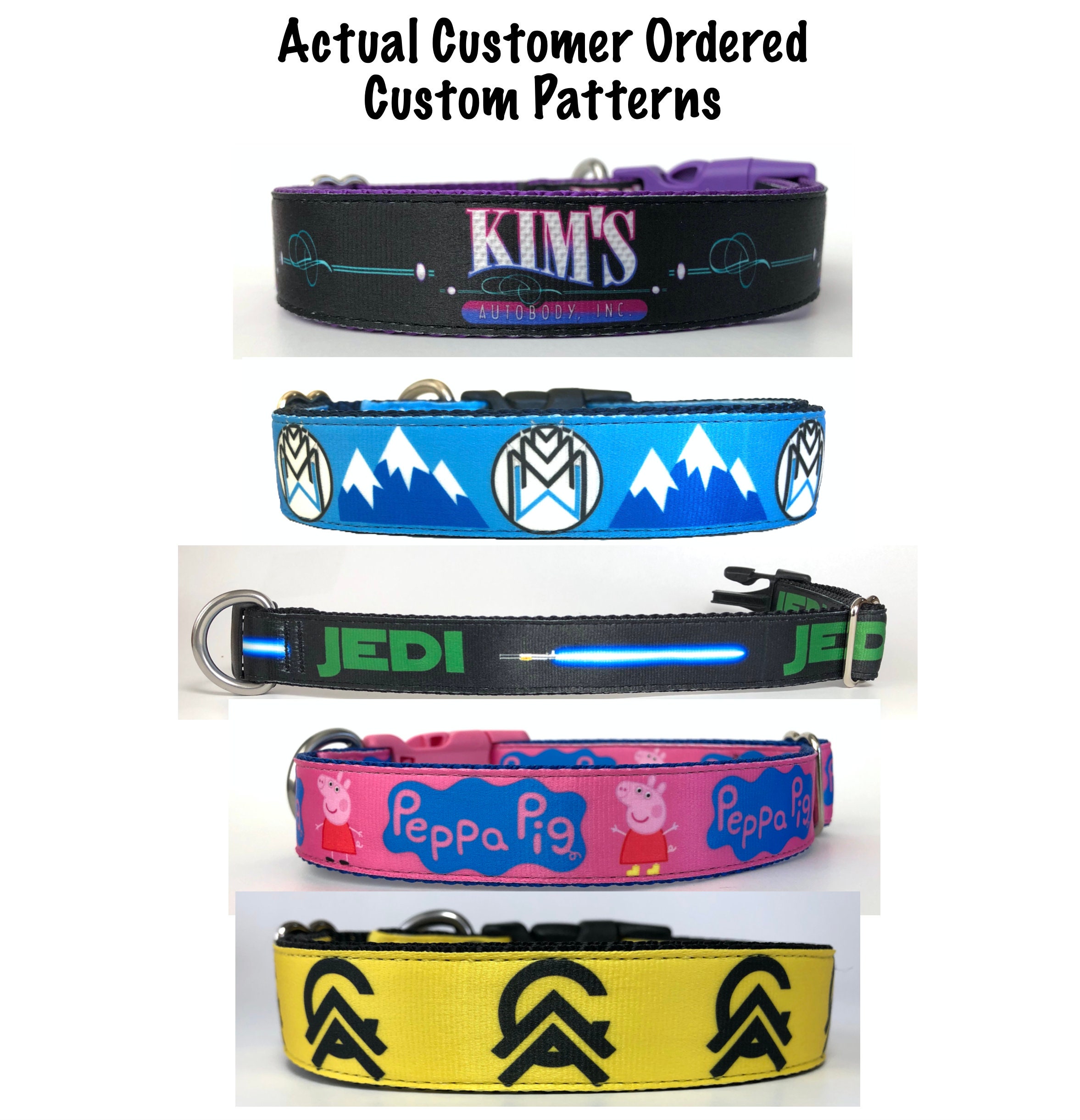 Custom Pattern / Logo / Theme / Design Dog Collar - Etsy
