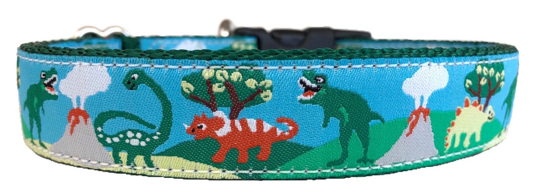 Dinosaurs Ribbon Dog Collar - Etsy