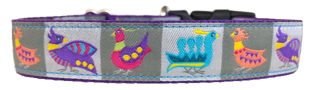 Bird Art Ribbon Dog Collar - Etsy