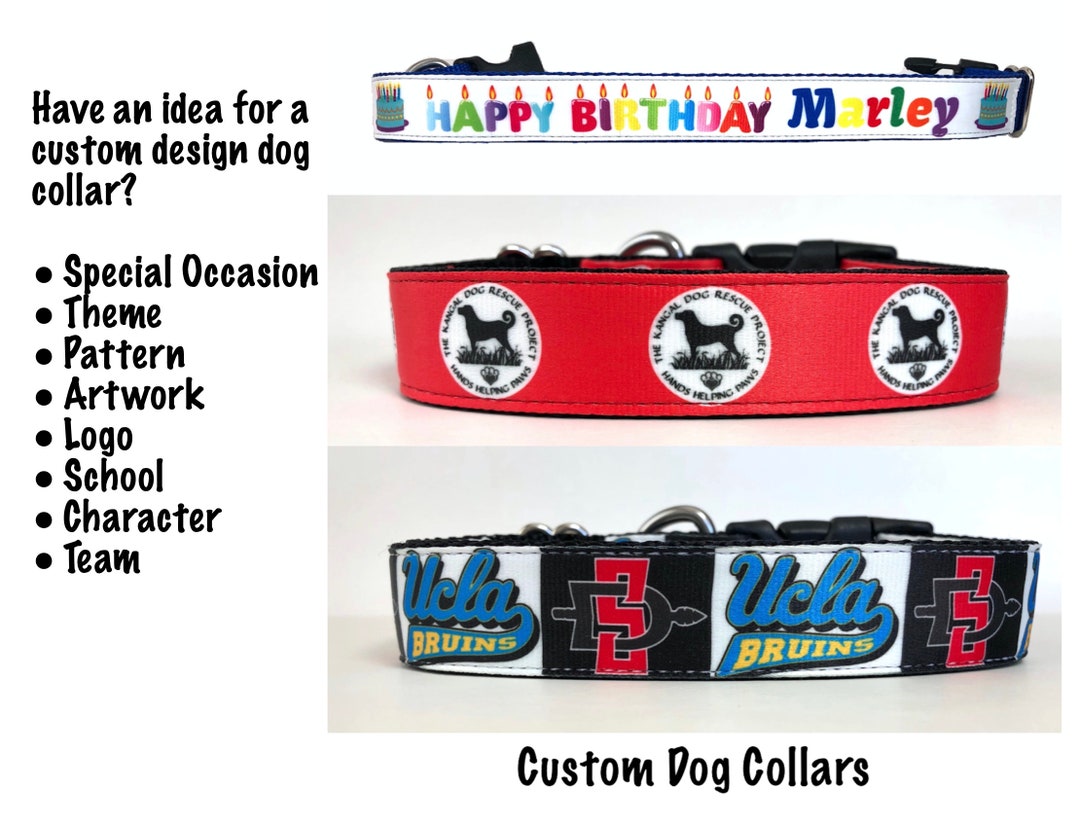 Custom Pattern / Logo / Theme / Design Dog Collar - Etsy