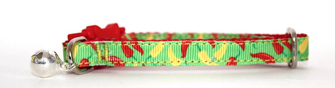 Chili Peppers Ribbon Dog Collar - Etsy