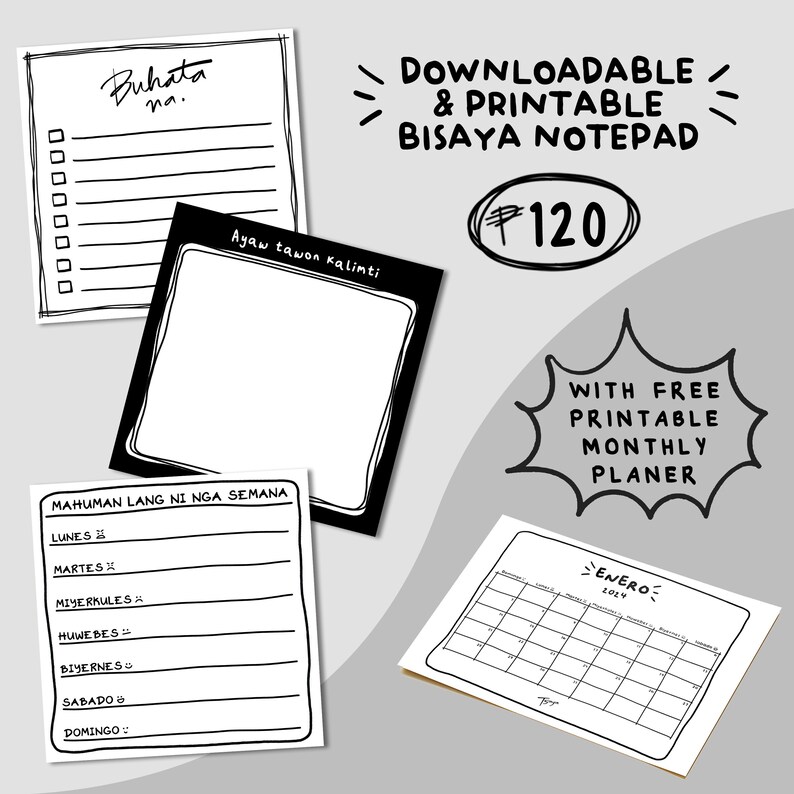 Filipino / Bisaya Notepad Printable and Downloadable - Etsy