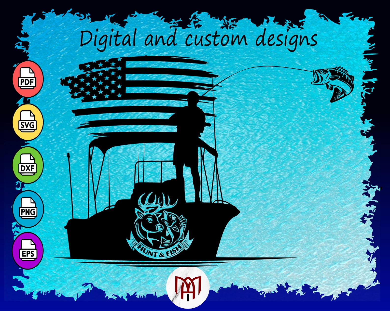 Hunt and Fish SVG, Deer SVG, Fish SVG, Hunting Svg, Fish Clipart Svg ...