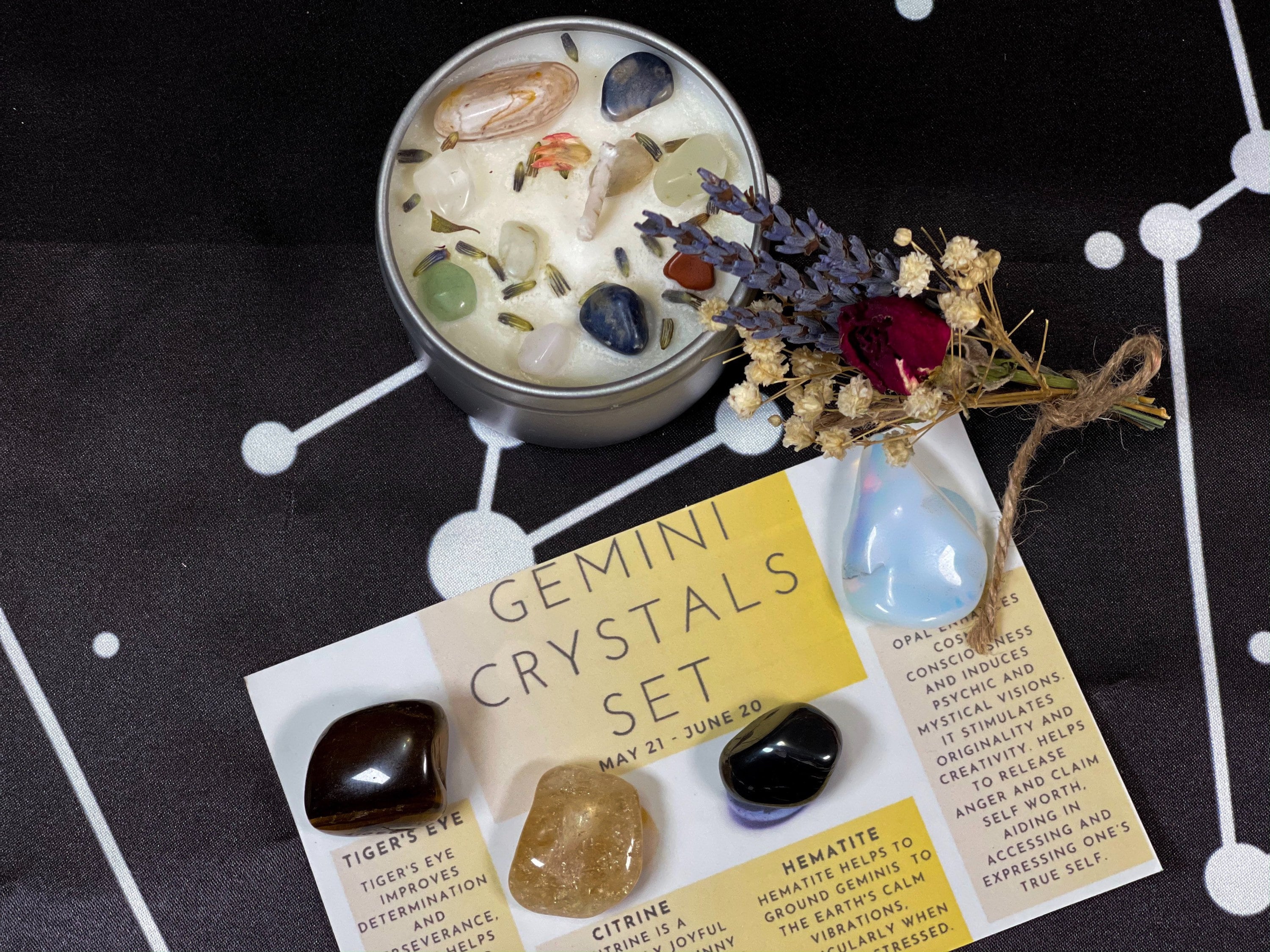 Gemini Crystal Gift Set Gemini Crystal Box Gemini Gift - Etsy