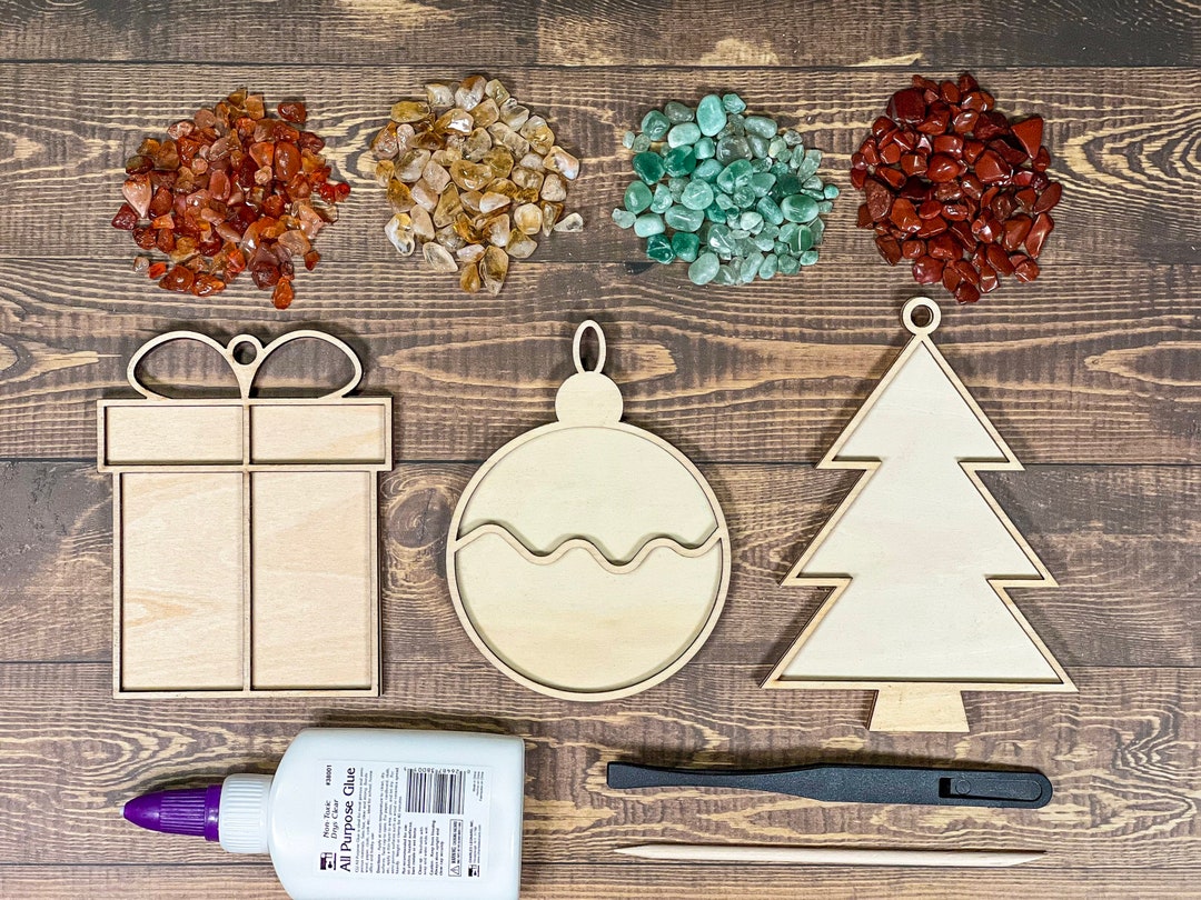 Christmas Crystal DIY Craft Box, Christmas DIY Ornaments, Wood DIY ...