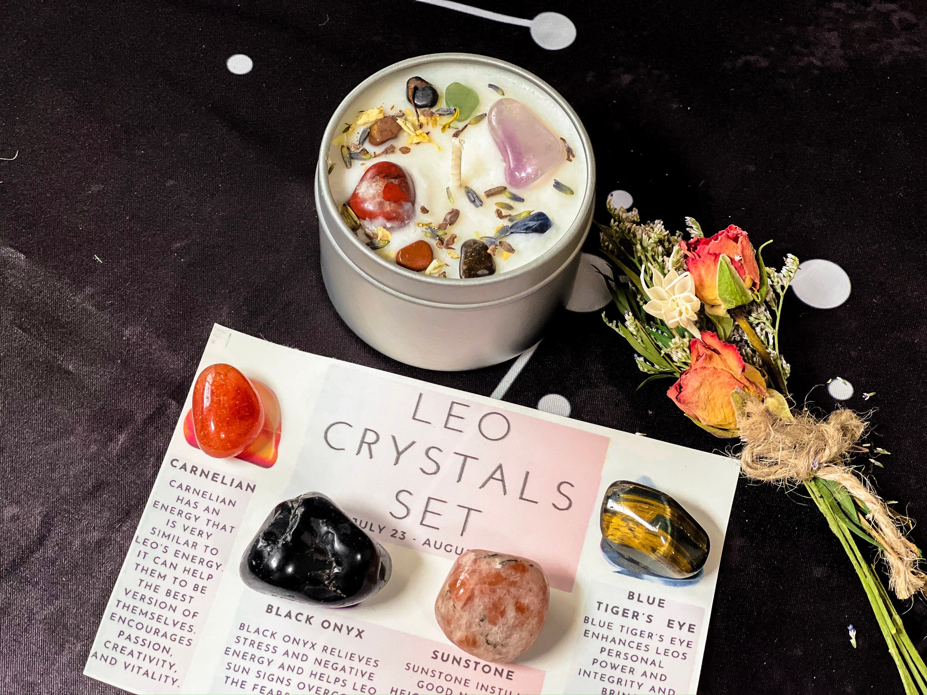 Leo Crystals Set Leo Zodiac Gifts Leo Crystal Box Crystals | Etsy