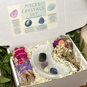 Pisces Crystals Gift Set, Pisces Birthday Gift Box, Pisces Crystals Kit ...