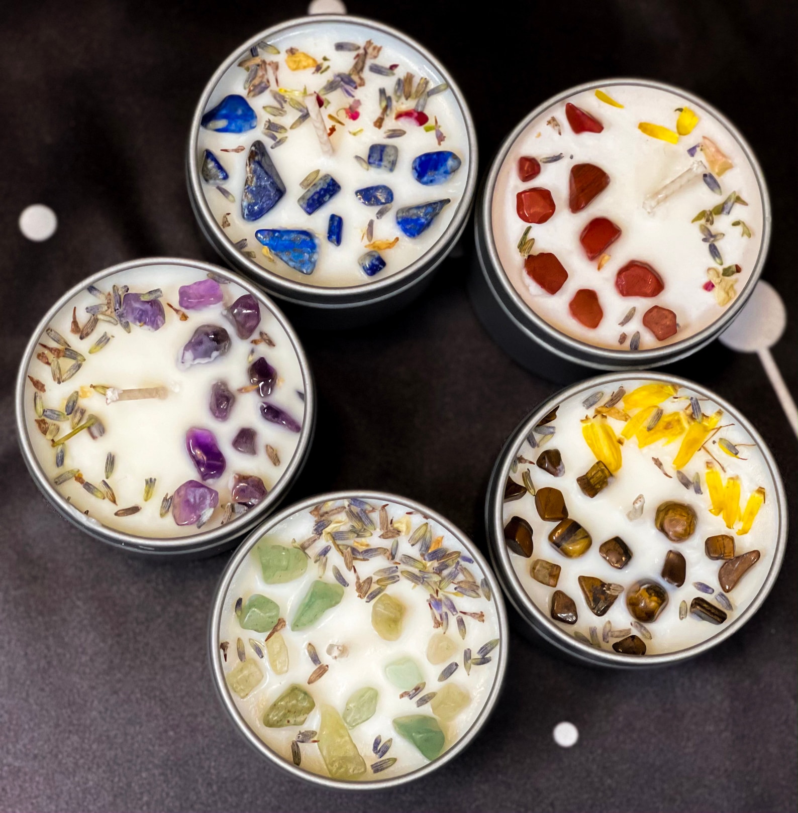 Intention Candles, 4oz Crystal Manifestation Candles, Abundance ...