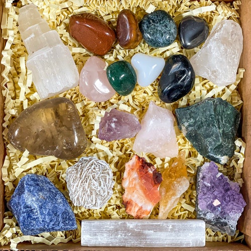 20 Piece Large Beginners Crystals Set Large Crystal Gift Box | Etsy