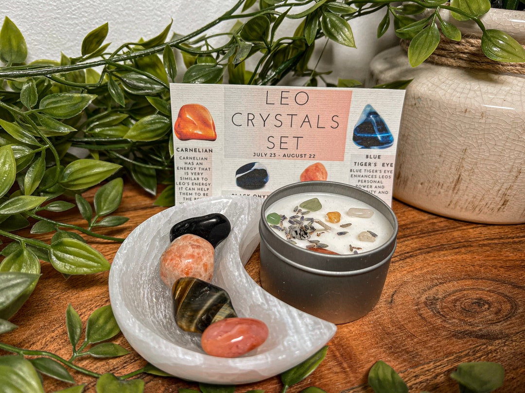 Leo Crystals Set, Leo Zodiac Gifts, Leo Crystal Box, Crystals for Leo ...