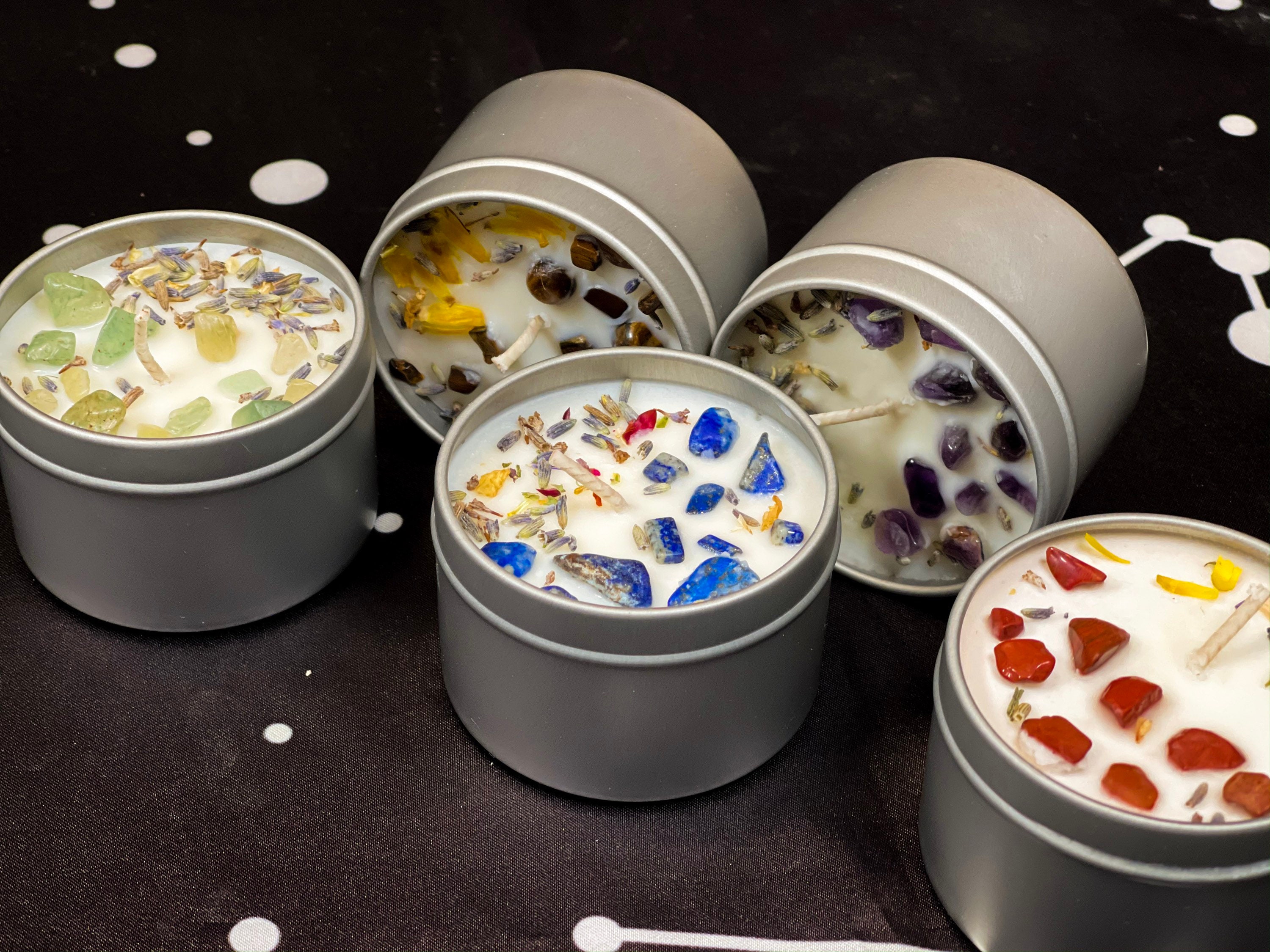 Intention Candles, 4oz Crystal Manifestation Candles, Abundance ...