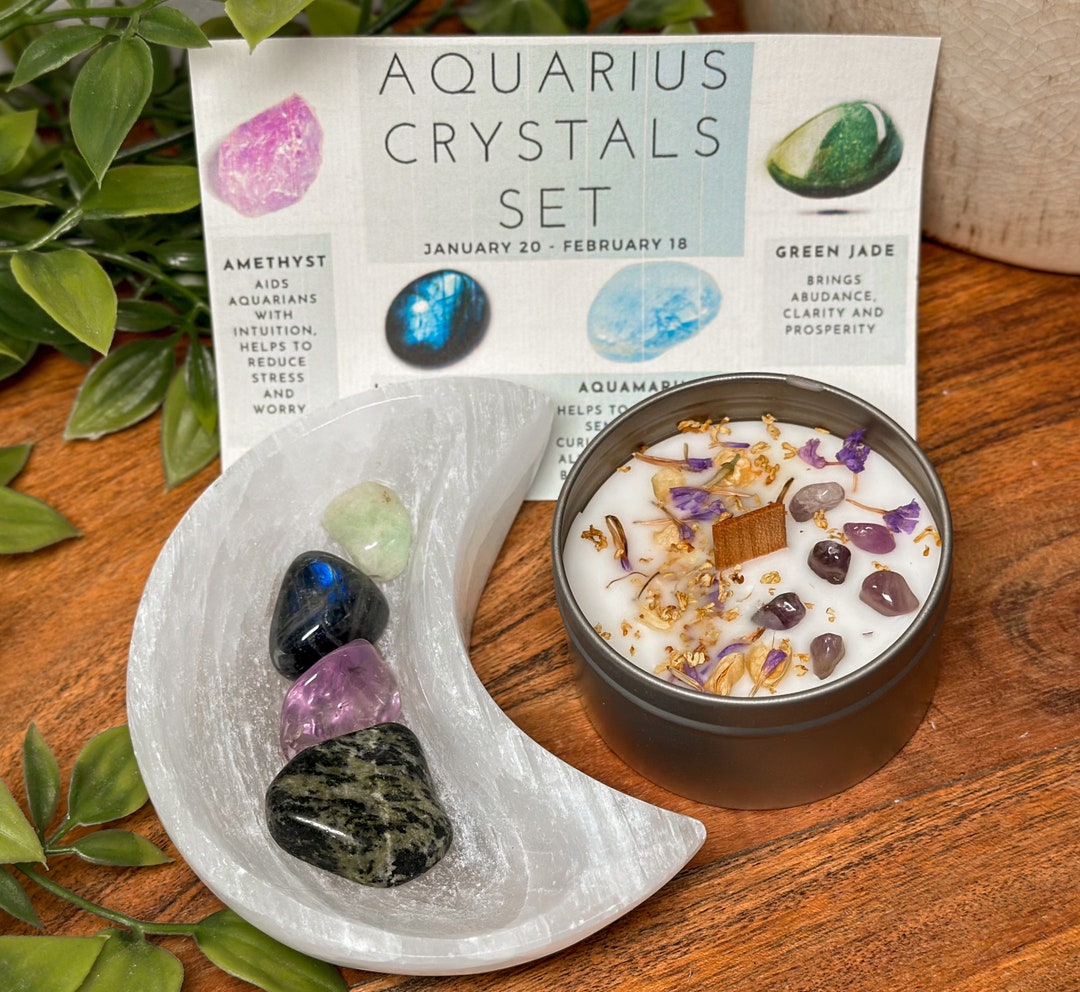 Aquarius Crystals Set, Aquarius Crystal Gift Box, Aquarius Stones ...