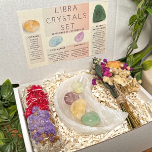 Libra Crystals Gift Box, Libra Stones, Libra Gift Set, Libra Crystal ...