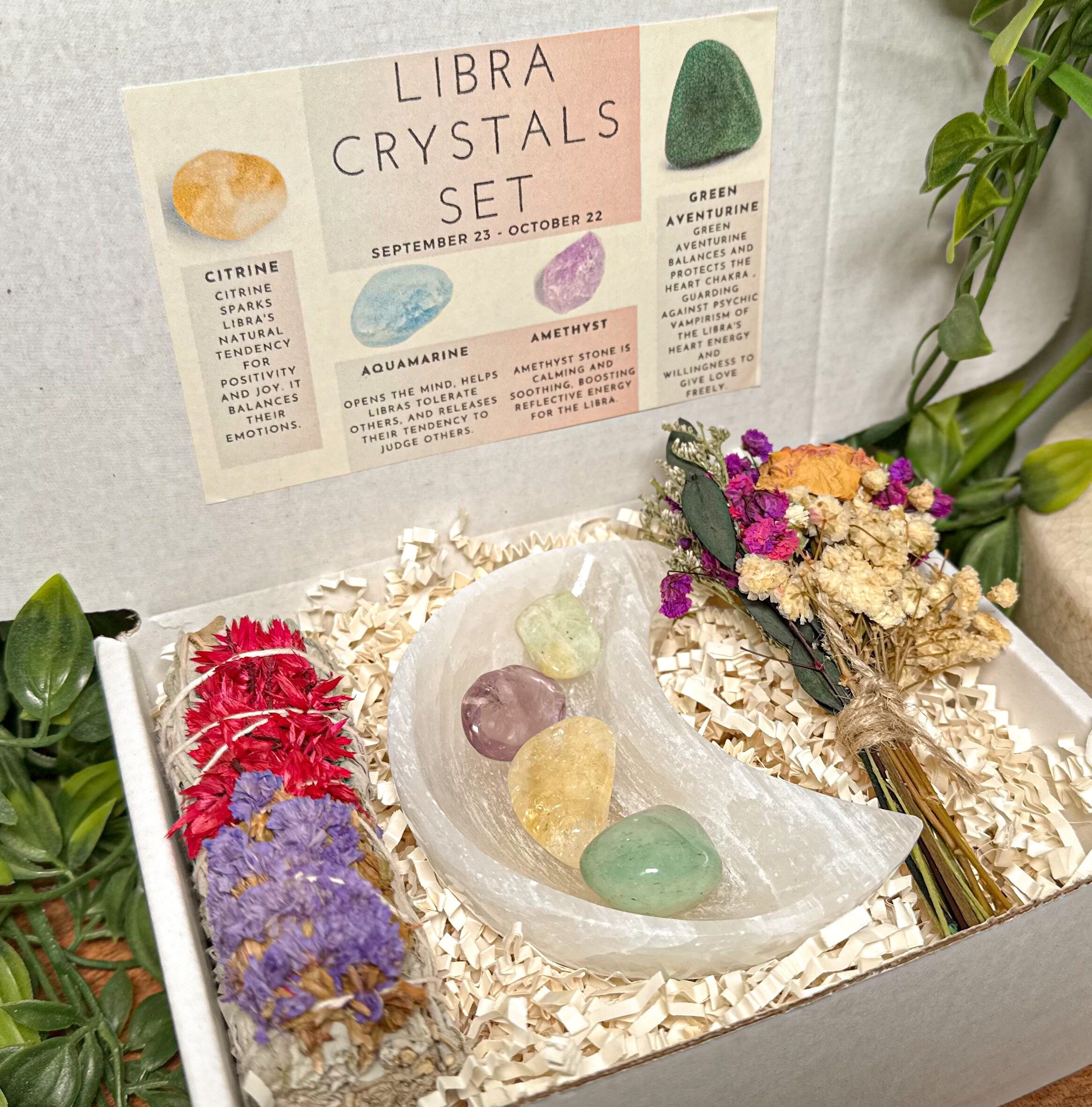 Libra Crystals Gift Box, Libra Stones, Libra Gift Set, Libra Crystal ...