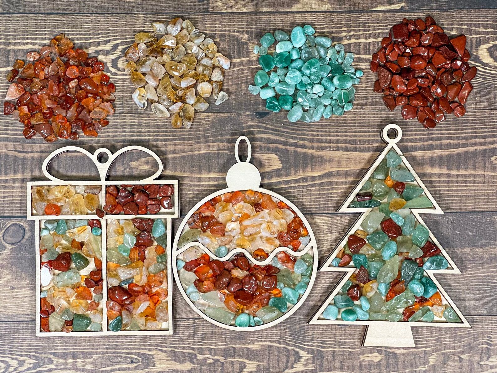 Christmas Crystal DIY Craft Box, Christmas DIY Ornaments, Wood DIY ...