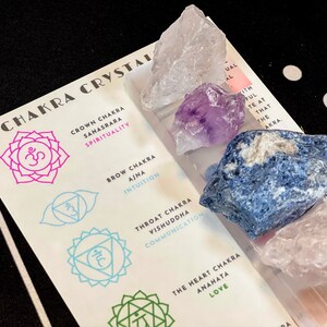 Raw Crystal 7 Chakra Set With Selenite Plate, Chakra Crystals, Chakra ...