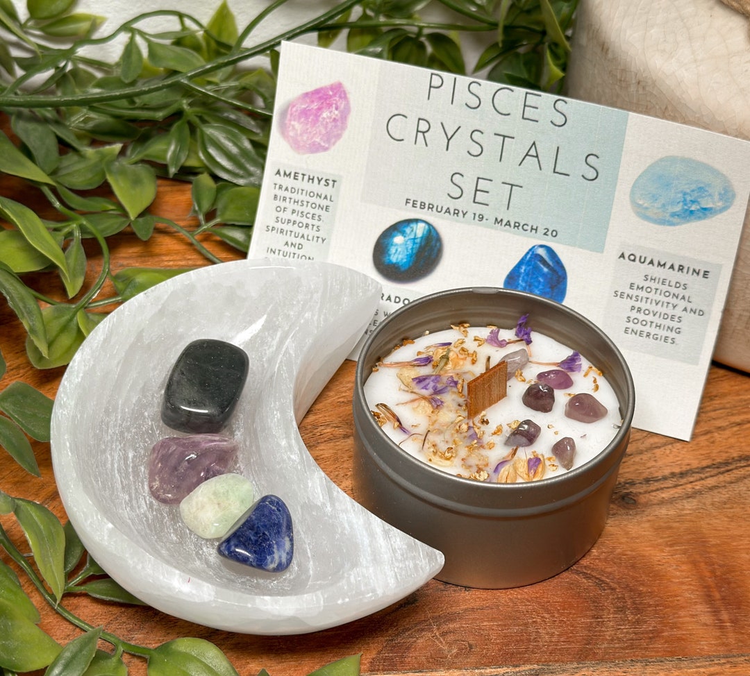 Pisces Crystals Set, Pisces Crystal Gift Box, Pisces Crystal Kit ...