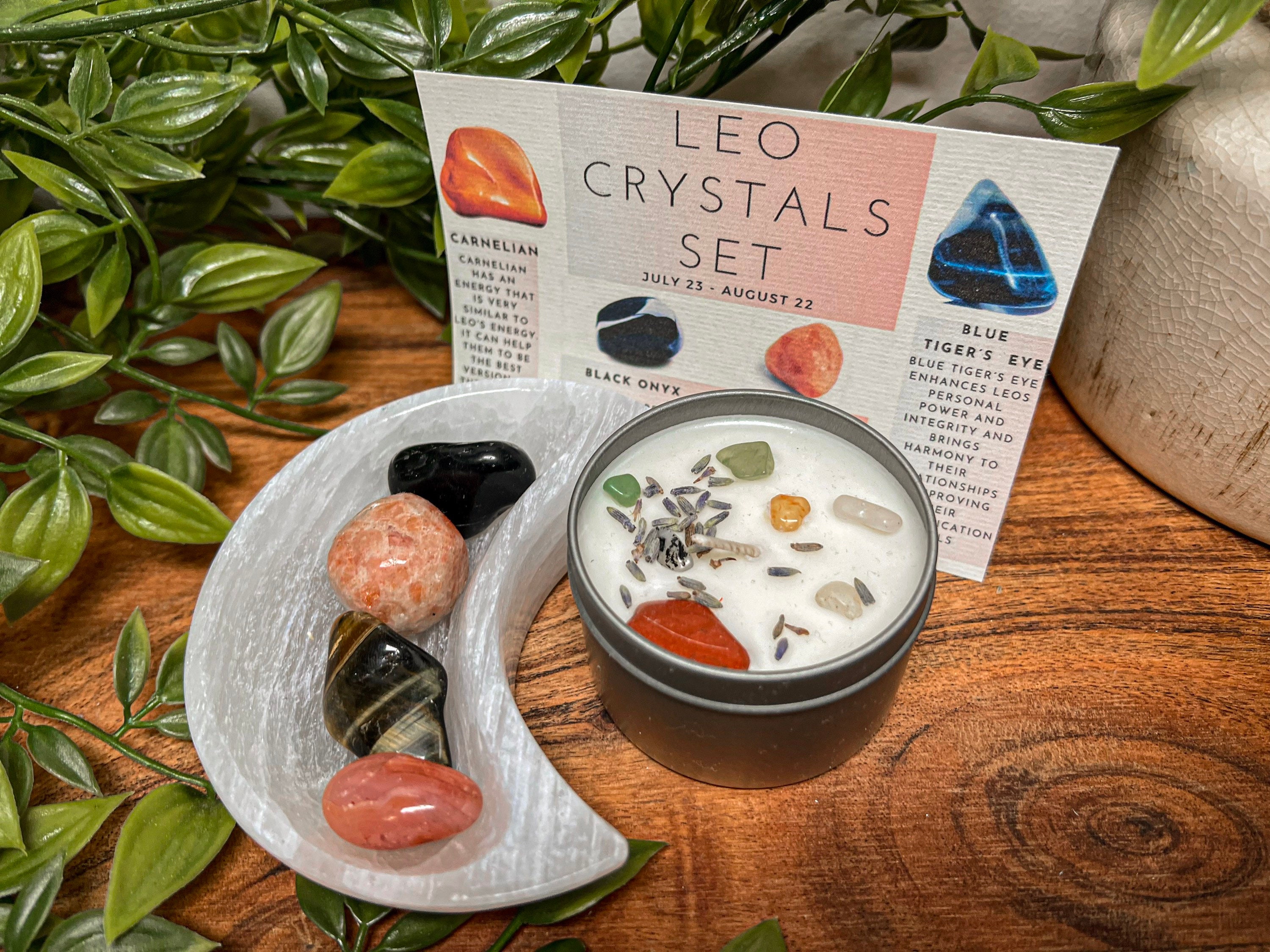 Leo Crystals Set, Leo Zodiac Gifts, Leo Crystal Box, Crystals for Leo ...