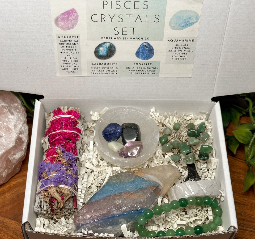 Deluxe Pisces Crystals Set, Pisces Crystal Box, Pisces Birthstones ...