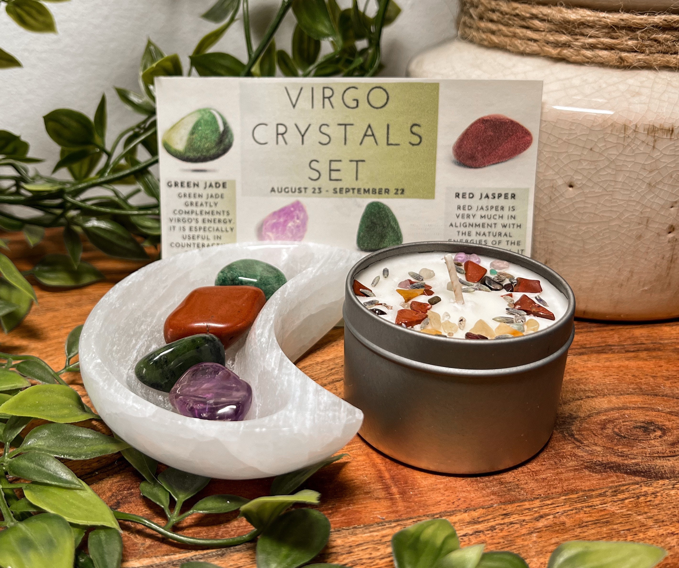 Virgo Crystals Set, Virgo Zodiac Gifts, Virgo Crystal Box, Crystals for ...