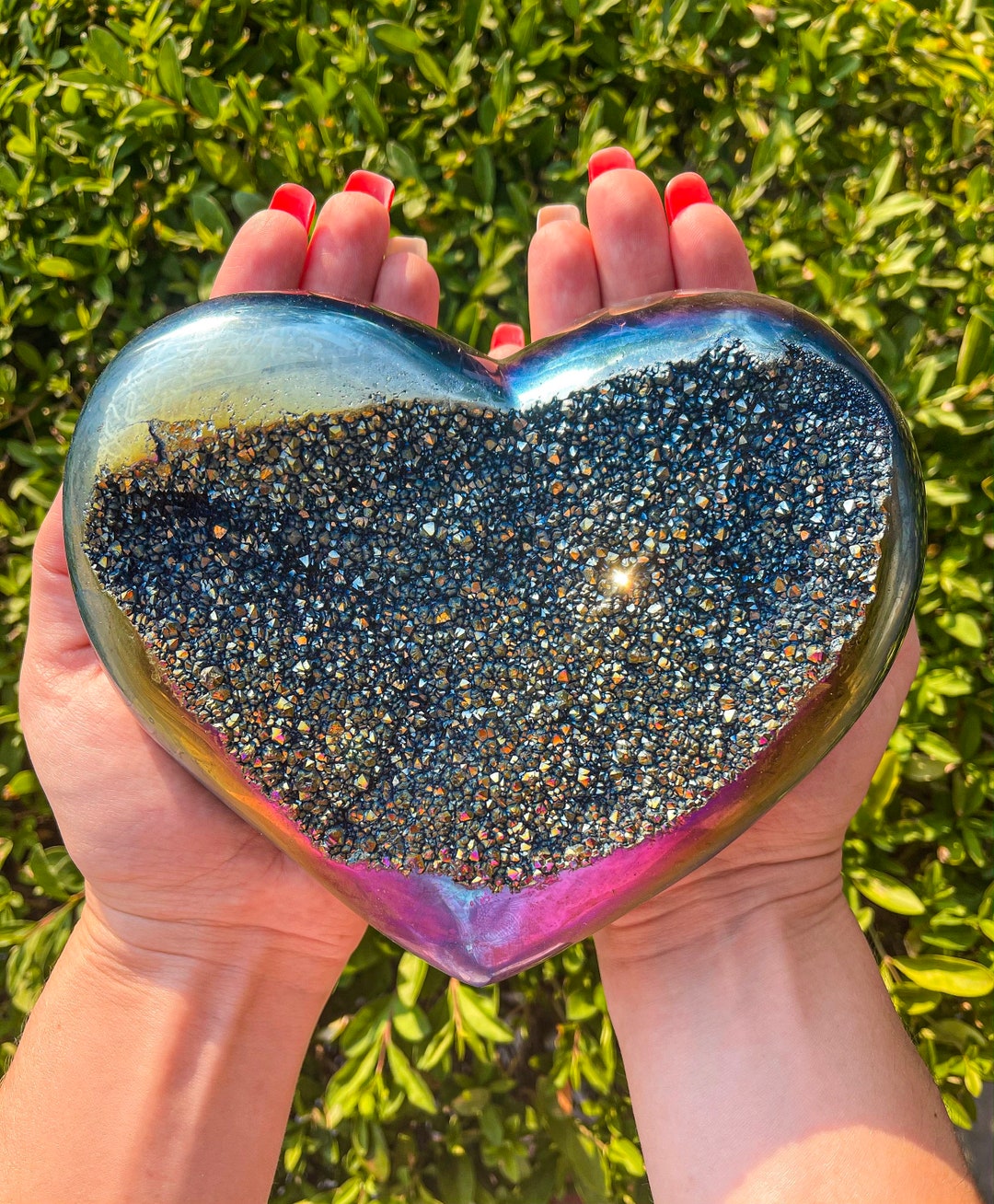 Titanium Aura Quartz Heart, the Stone of Universal Light Rainbow ...