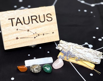 Taurus Crystals Set Taurus Crystal Box Crystals for Taurus | Etsy