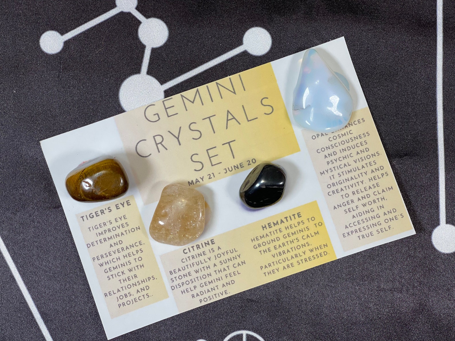Gemini Crystal Gift Box Deluxe Gemini Crystal Set Gemini | Etsy