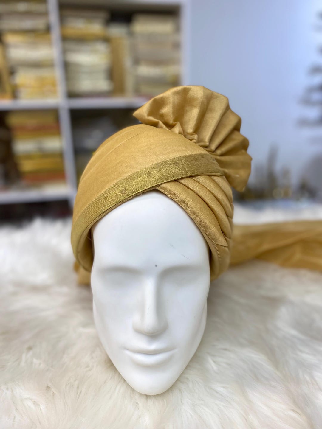Groom Wedding Turban- Golden Adjustableturban(with Velcro)- Safa Turban ...