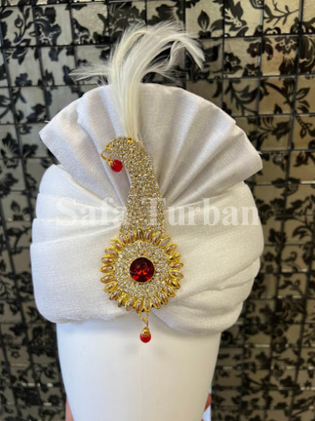 Tamil Hindu Wedding- Wedding Thalapa/turban for Groom and Tholan (ivory ...