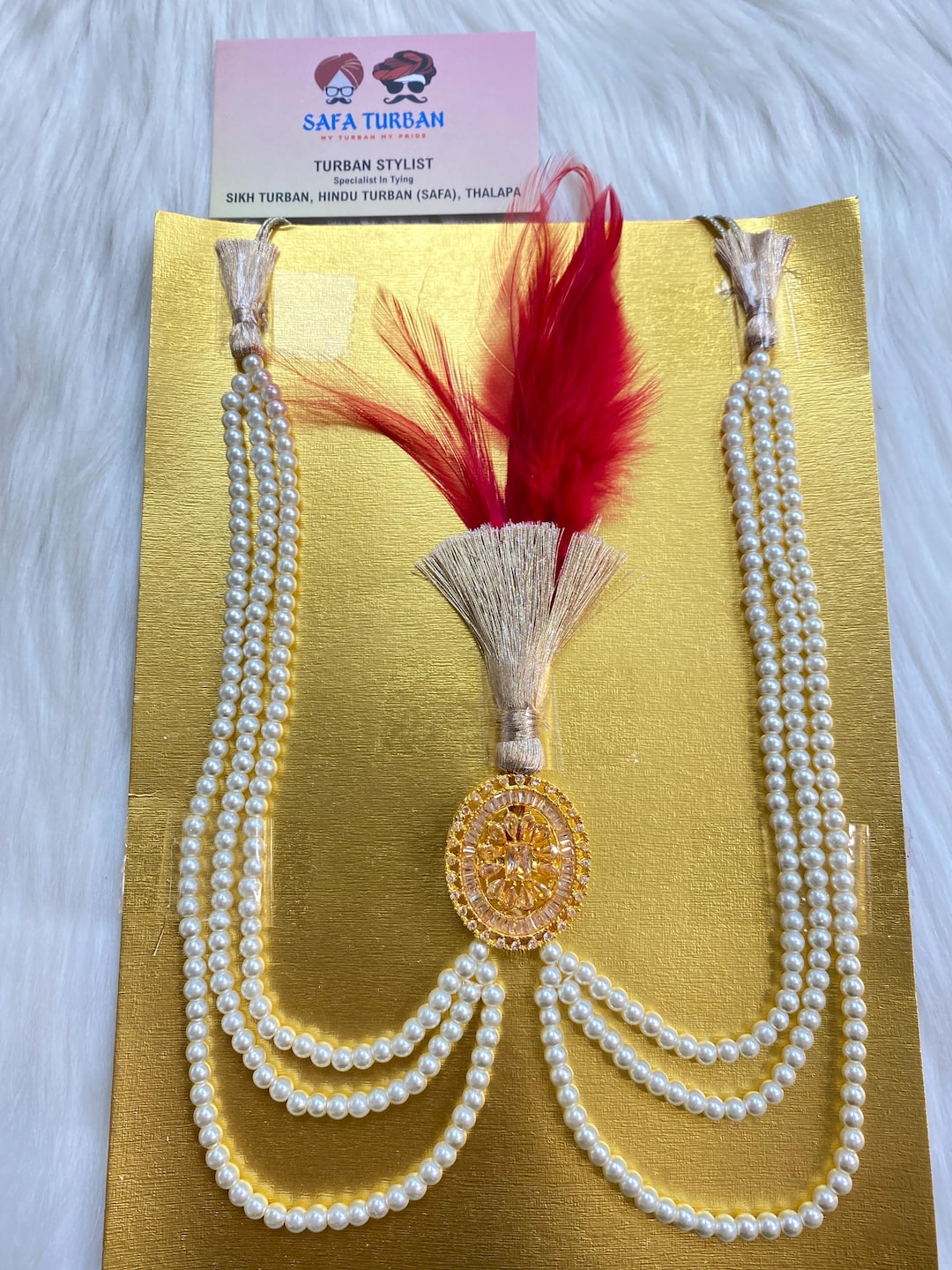 Indian Wedding Accessories- Ad-golden Kalgi for Groom Turban/safa With ...