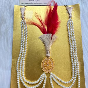 Indian Wedding Accessories- Ad-golden Kalgi for Groom Turban/safa With ...